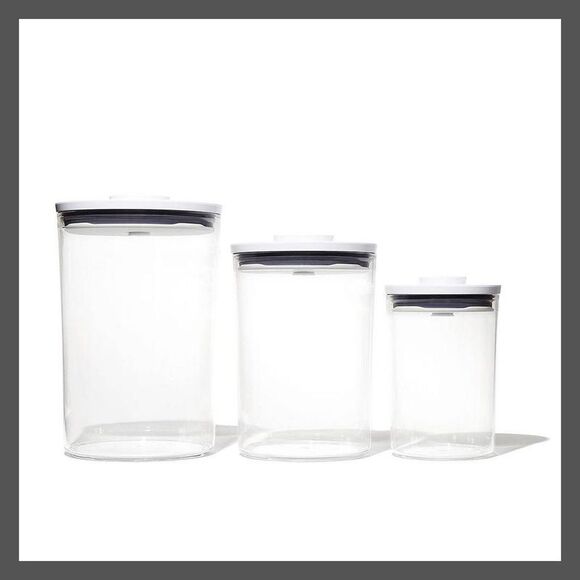 Oxo | Kitchen | Oxo Oxo Pop 3pc Plastic Airtight Round Canister Food S ...